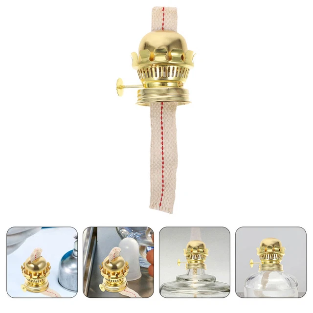 REPLACEMENT BURNER RETRO Oil Lamp Parts Cotton Wick Kerosene Glass £5. ...