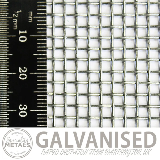 HEAVY DUTY GALVANISED Steel Woven Wire Mesh | 8 Mesh, 2.5mm Hole, 0 ...
