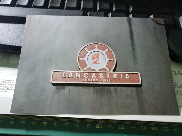 6X4 INCH PHOTO of Nameplate Lancastria as fitted To Class 40 locomotive ...