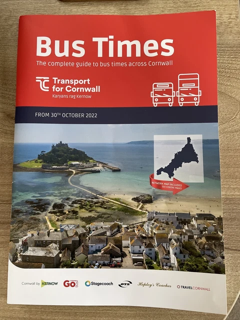TRANSPORT FOR CORNWALL Bus Timetable 2022 £1.50 - PicClick UK