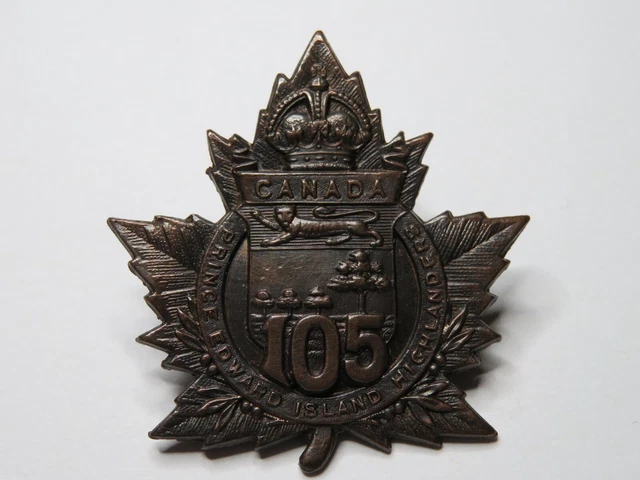 CANADA CEF WW1 Cap Badge The 105th Battalion 'P.E.I. Highlanders' $94. ...