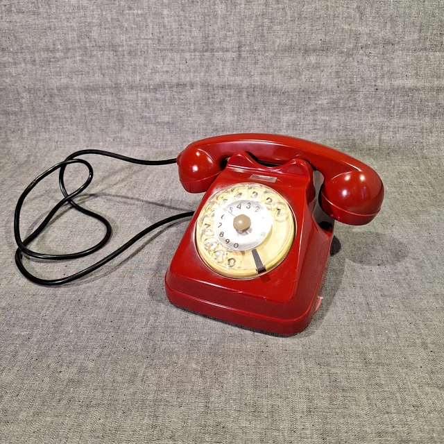 TELEFONO SIP FISSO Vintage Rosso a Disco Rotella anni'70 '80 ...