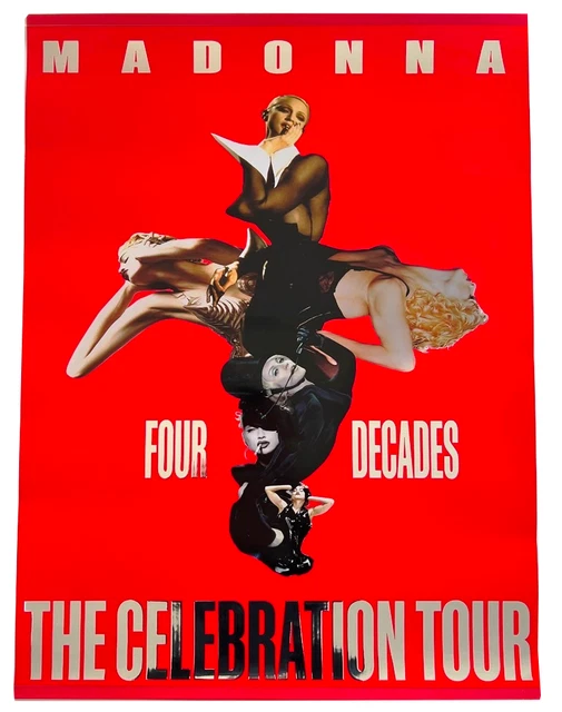 MADONNA THE CELEBRATION Tour Official Red Four Decades Poster London Lithograph £49.00 - PicClick UK