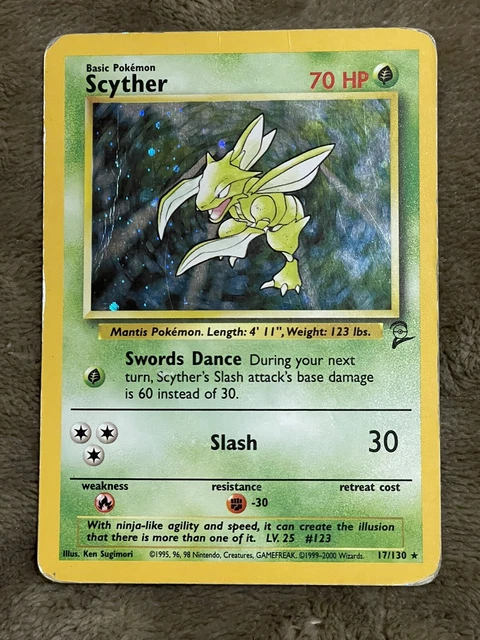 CARTA POKÉMON - Pokémon Card SCYTHER HOLO SET BASE 2 17/130 Eng EUR 14,90 - PicClick FR