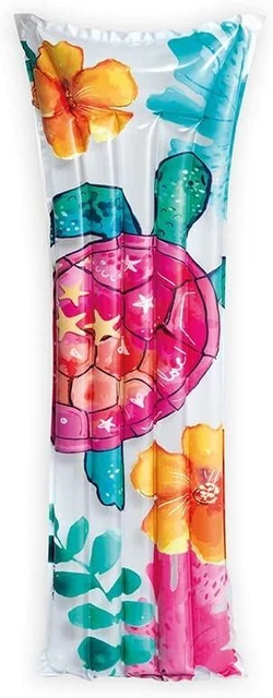 INFLATABLE SWIMMING POOL Lounger Beach Sun Bed Floating Mat Lilo 183 x ...