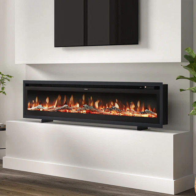 LED FIREPLACE MEDIA Wall Fire Wall Mounted / Standing Electric Heater ...