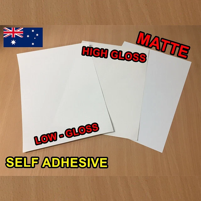 A4 MATTE / Glossy Self Adhesive Printer Sticker Paper Sheet Label Laser ...