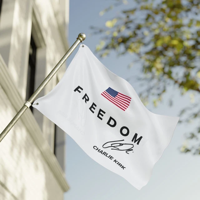 FREEDOM CHARLIE KIRK Turning Point Flag 3x5Ft USA Conservative Double ...
