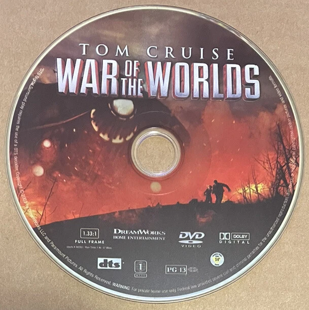 WAR OF THE Worlds - Tom Cruise DVD "Disc Only" $2.25 - PicClick CA