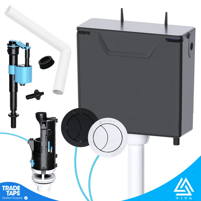 SLIMLINE CONCEALED DUAL Flush WC Toilet Cistern Bottom OR Side Entry ...