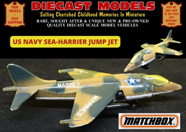 1986 US MARINES Bae Sea Harrier Vtol Jet Fighter Plane Vintage Diecast ...