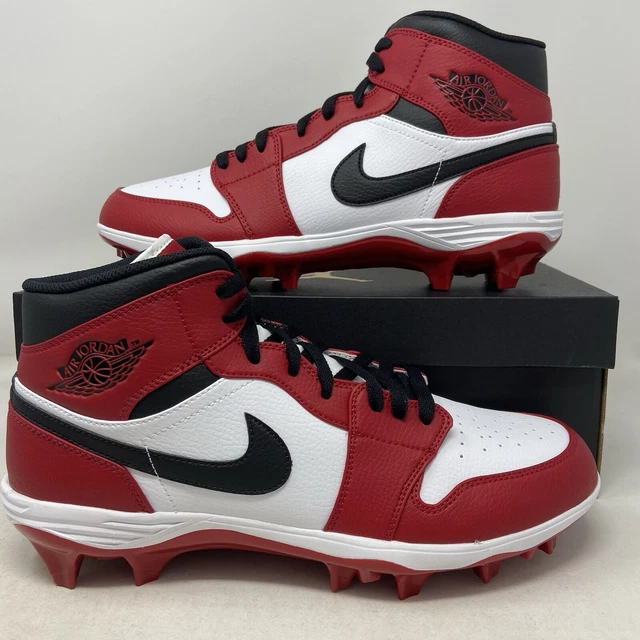 NIKE AIR JORDAN 1 Mid TD Chicago Red White Black Mens Football Cleats ...