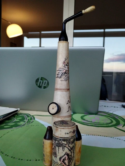 ANCIENNE PIPE ASIATIQUE Decor De Scenes De Vie En Os . EUR 40,00 ...