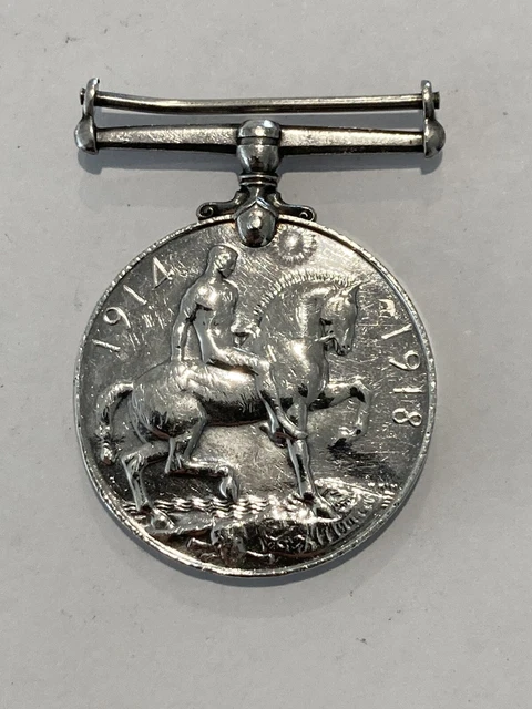 GREAT BRITAIN: GEORGE V silver WWI Service Medals 1918. Edge Inscribed ...