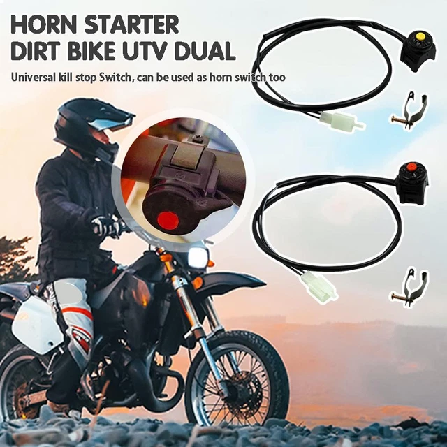 MOTORCYCLE KILL SWITCH Red Push Button Horn Starter 2024 UTV Dirt Bikes ...