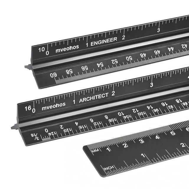 ARCHITECTURAL&ENGINEERING TRIANGULAR SCALE Ruler, 12 Inch Architectural ...