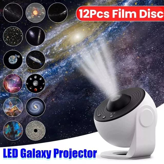 GALAXY STARRY SKY Projector Night Light Rotating LED Planetarium 12in1 ...