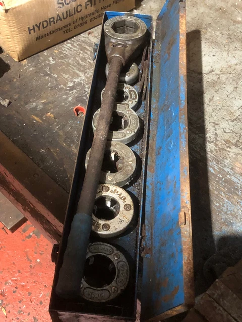 PRESTO MINOR RATCHET BSPT Pipe Threader Set 7 Dies Case Vintage Hand ...