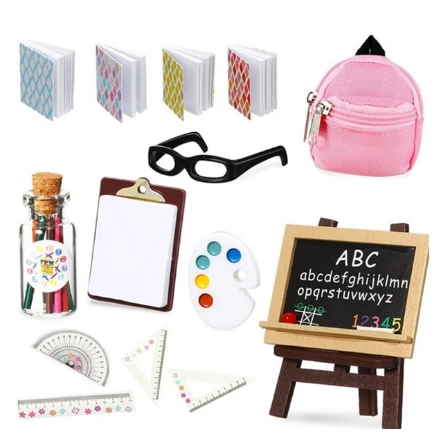 RESIN DOLLHOUSES CLASSROOM Kits Miniature Books Ruler Dollhouses ...
