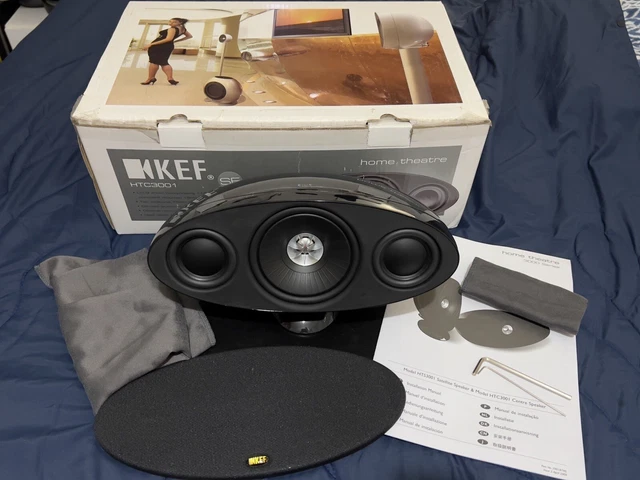 KEF HTC-3001SE CENTRE Gloss Black Home Cinema Surround Sound Speaker £ ...