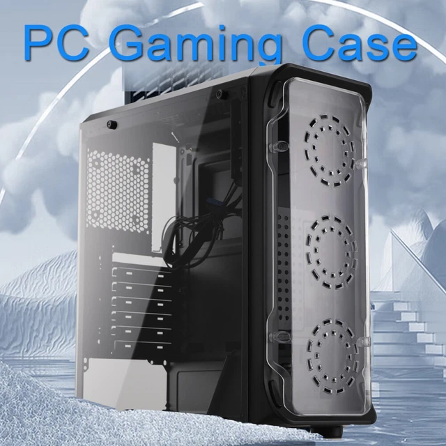 PC CASE GAMING Computer Case ATX Mid Tower Case, Side Panel Tempered ...