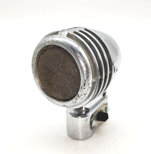 VINTAGE 1940'S CHROME Amperite PGL Dynamic Microphone w/Original ...