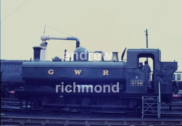 GWR 3738 0-6-0PT Locomotive Didcot 1970s Original 35mm Railway Slide ...