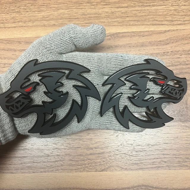 WOLF PREMIUM RED eye Fender Badges Emblem Car/Truck,Evil Angry ...