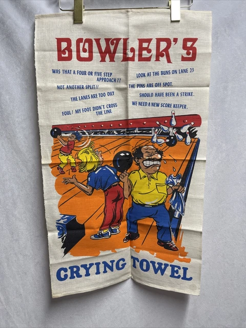VINTAGE BOWLERS TEARS Crying Towel Graphics Comical Poland Bowling ...