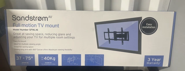 TV MOUNTING BRACKET Sandstrom full motion SFML16 tv 37-75” black £42.29 ...