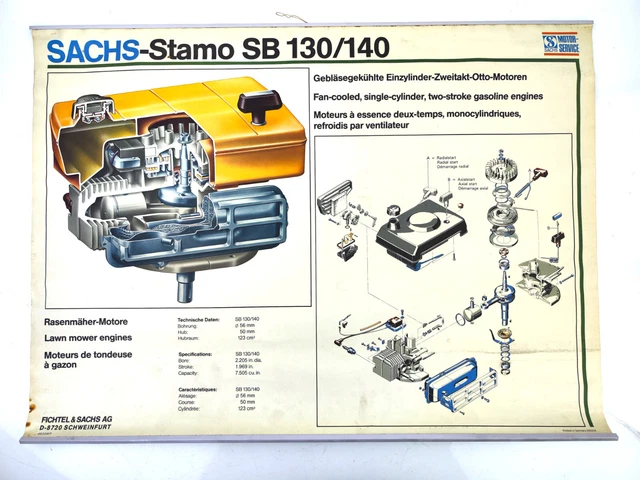 SACHS STAMO STANDMOTOR original SB 130 140 Motor Werkstatt Werbe Plakat Händler EUR 10,00 ...