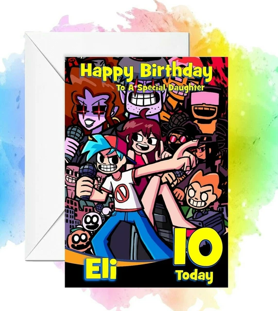 PERSONALISED BIRTHDAY CARD FNF Friday Night Funkin Boys Girls Son ...