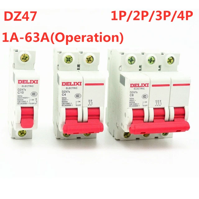 DISJONCTEUR MINIATURE AC 230V/400V 1A-63A 6000A 1P/2P/3P/4P MCB DZ47-63 EUR 4,19 - PicClick FR