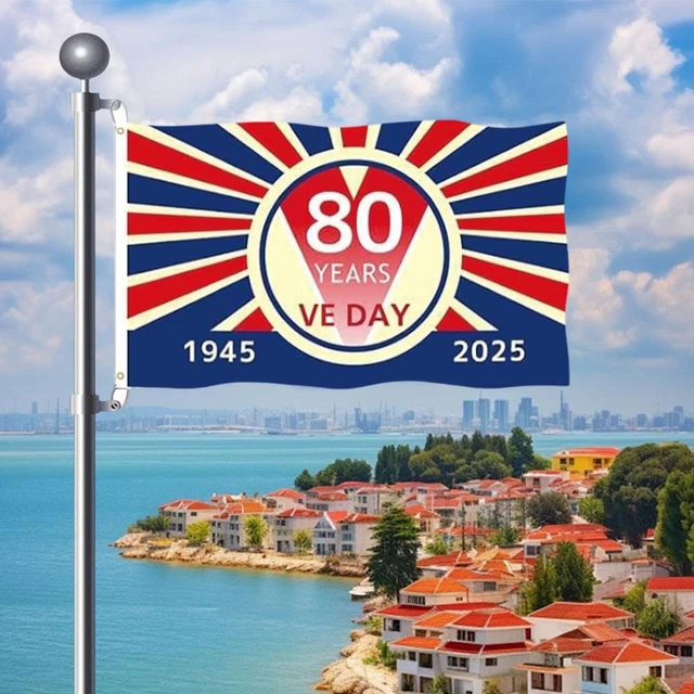 2025 VE DAY 80th Anniversary Flag Banner Decorations Victory NEW Flag ...