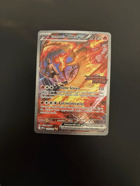 POKÉMON TCG TEAM Rockets Moltres EX Destined Rivals Card 229/182 SIR ...