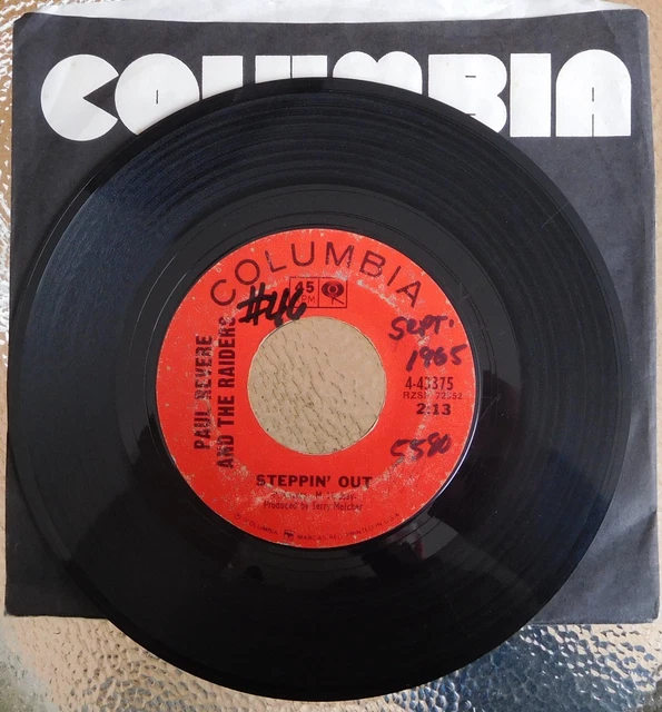 PAUL REVERE AND The Raiders 45 RPM Record-Steppin' Out £1.56 - PicClick UK
