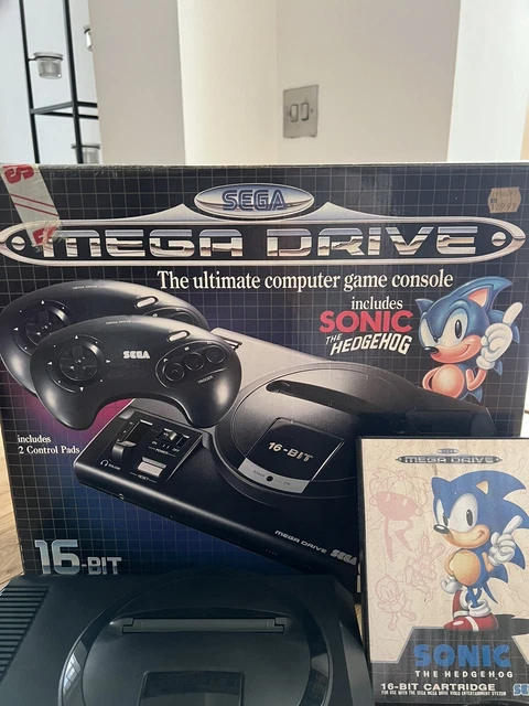 SEGA MEGA DRIVE console in original box with 2 Controllers And Sonic ...