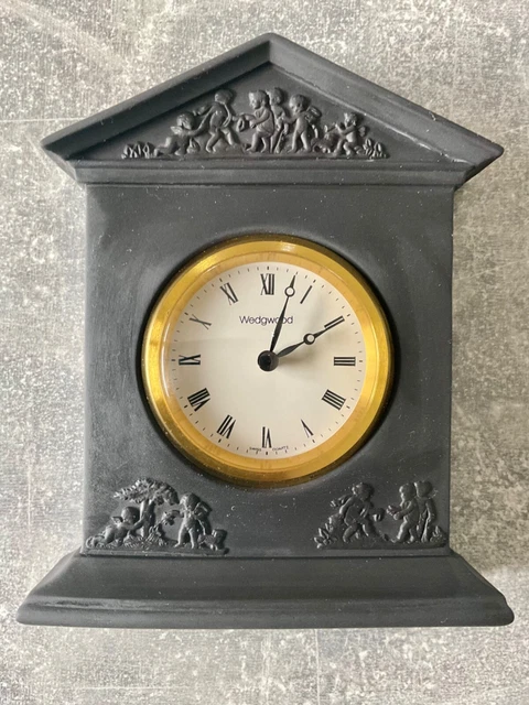 WEDGWOOD RARE BLACK Jasper Jasperware Clock £120.00 - PicClick UK
