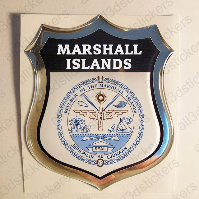 MARSHALL ISLANDS COAT of Arms 3D Emblem Vinyl Adhesive Car Resin ...