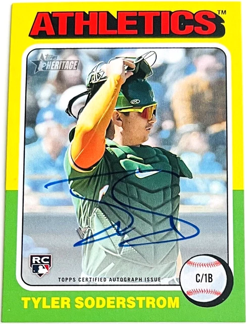 TYLER SODERSTROM 2024 Topps Heritage Real One On Card AUTO Oakland ...