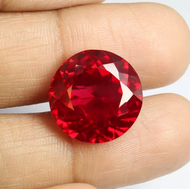 19.10 CT NATUREL Certifié Burma Rubis Rouge Rond Coupe Rare Desseré ...