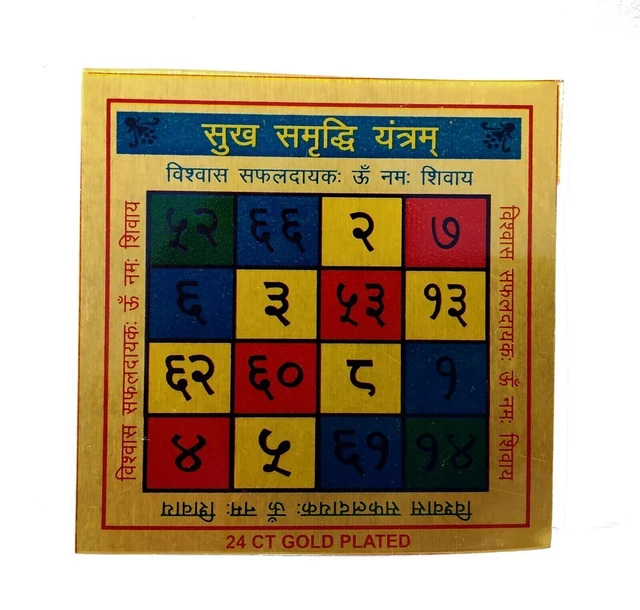 SUKH SAMRIDDHI YANTRA Sukh Samridhi Yantra Métal Mixte 8 Cm X 8 Cm Sous ...