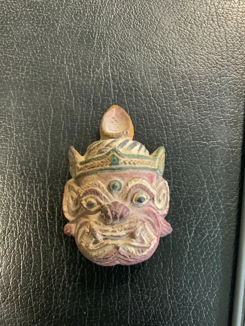 TÊTE DE GARUDA terre cuite polychrome Asie signée ancien EUR 40,00 ...