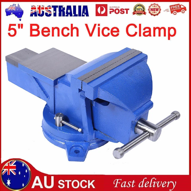 5& HEAVY DUTY Bench Vice Clamp Workbench Vise Anvil Swivel Base Jaw ...