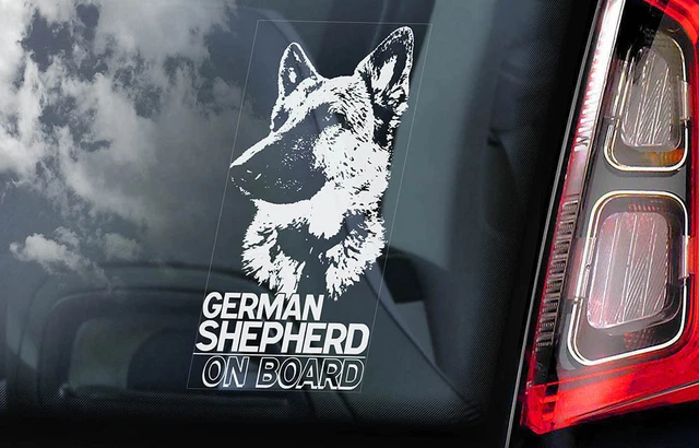 GERMAN SHEPHERD CAR Sticker, Alsatian Dog Window Sign GSD Bumper Decal ...