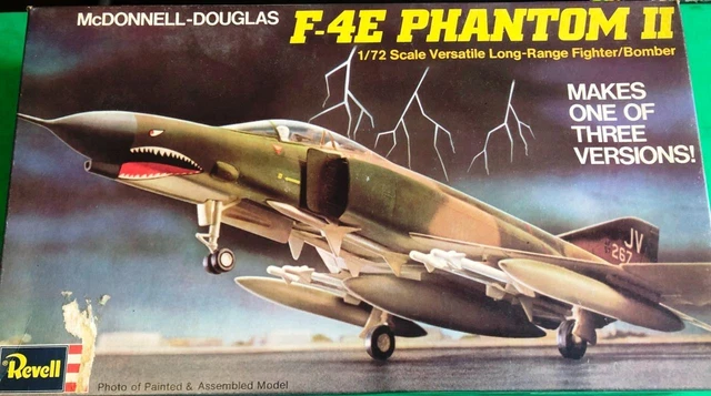 1976 REVELL 1:72 scale 3 x VERSION F-4E PHANTOM JET MODEL KIT SEALED ...