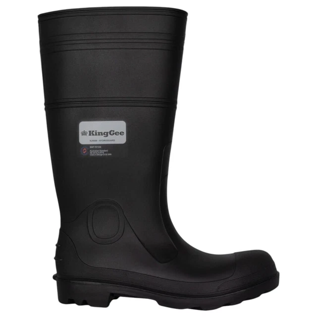 MENS KINGGEE HYDROGUARD Safety Black Gumboot Shoes $54.95 - PicClick AU