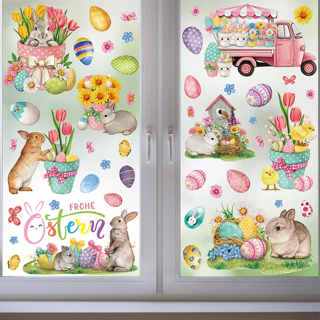 FLOWER WINDOW STICKERS Easter Themed Decals Easter-themed Sticker Set ...