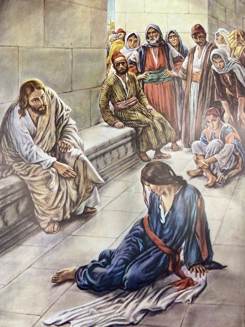 JESUS FORGIVES SINNER Vintage Sunday School Story Board 10 X 14 £12.40 ...