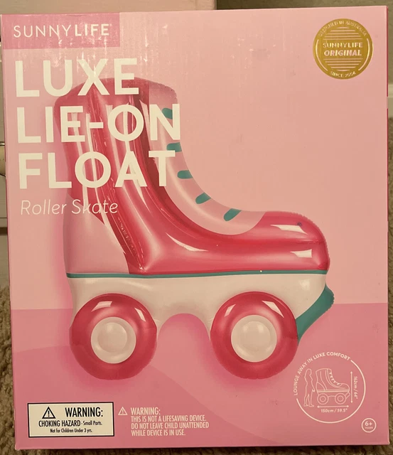 NEW! OVERSIZED INFLATABLE LUXE LIE-ON ROLLER SKATE Pool River Float ...